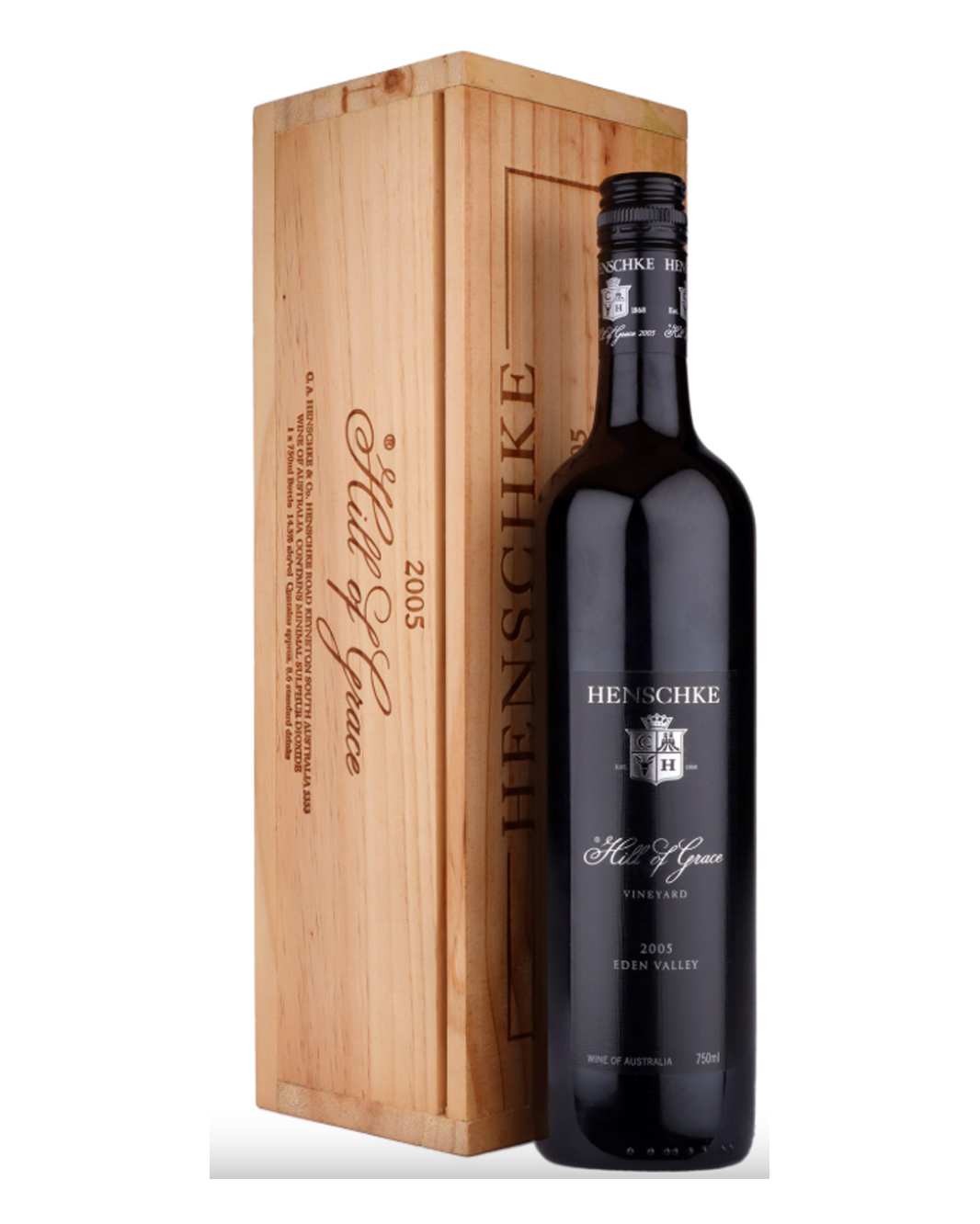 2005 Henschke Hill of Grace Shiraz 750ml Original Wooden Box | Craft ...